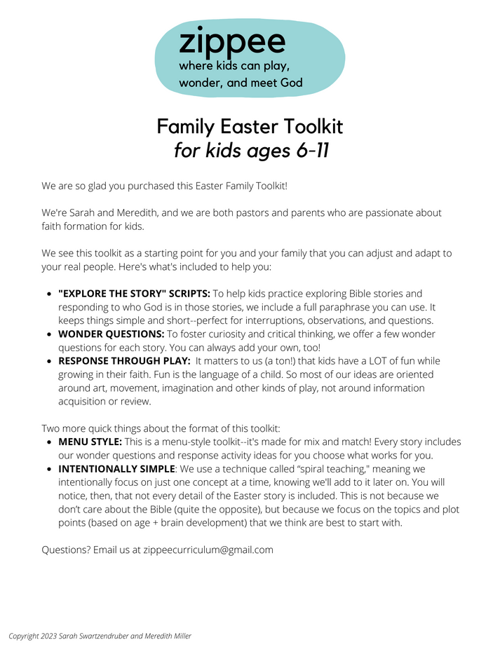 Easter Family Toolkit - Ages 6-11 – KIDS + FAITH RESOURCES